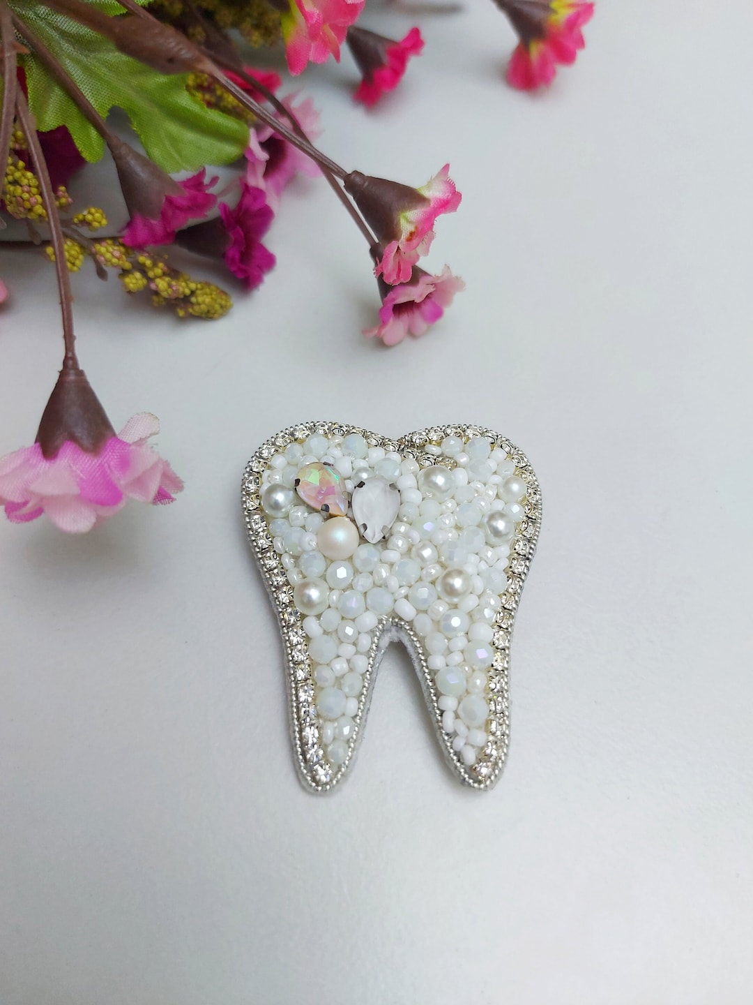 Tooth White Brooch Gift for Dentist, Orthodontist Dental Jewelry, Gift ...