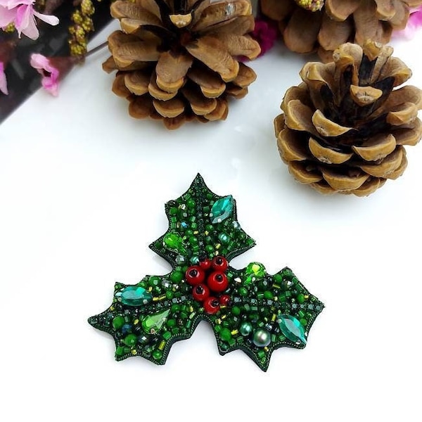 Holly Berry Brooch - Etsy