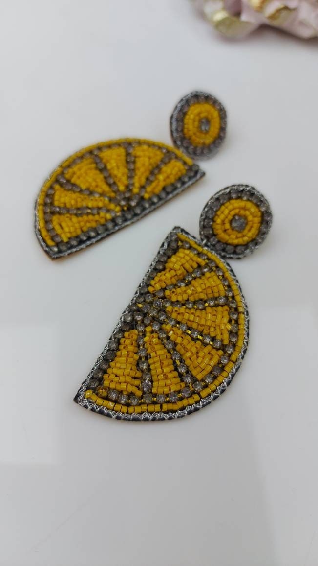 Yellow Lemon Earrings,beaded Fruit Earring,gifts for Mother's Day ...