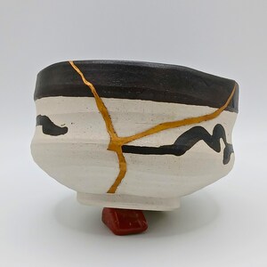 24k Gold Genuine Kintsugi, Shigaraki Matcha Bowl, Food Safe Chawan ...