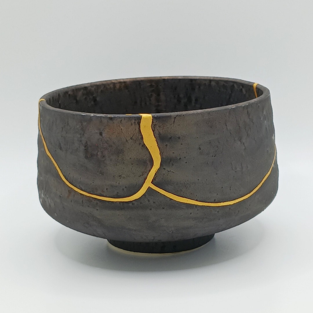 24k Gold Genuine Kintsugi Chawan, Food Safe Matcha Bowl, Tea Ceremony ...