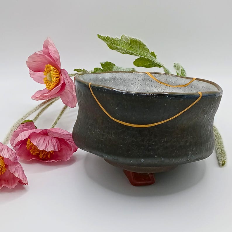 24k Gold Genuine Kintsugi Chawan, Food Safe Matcha Bowl, Fine Art ...