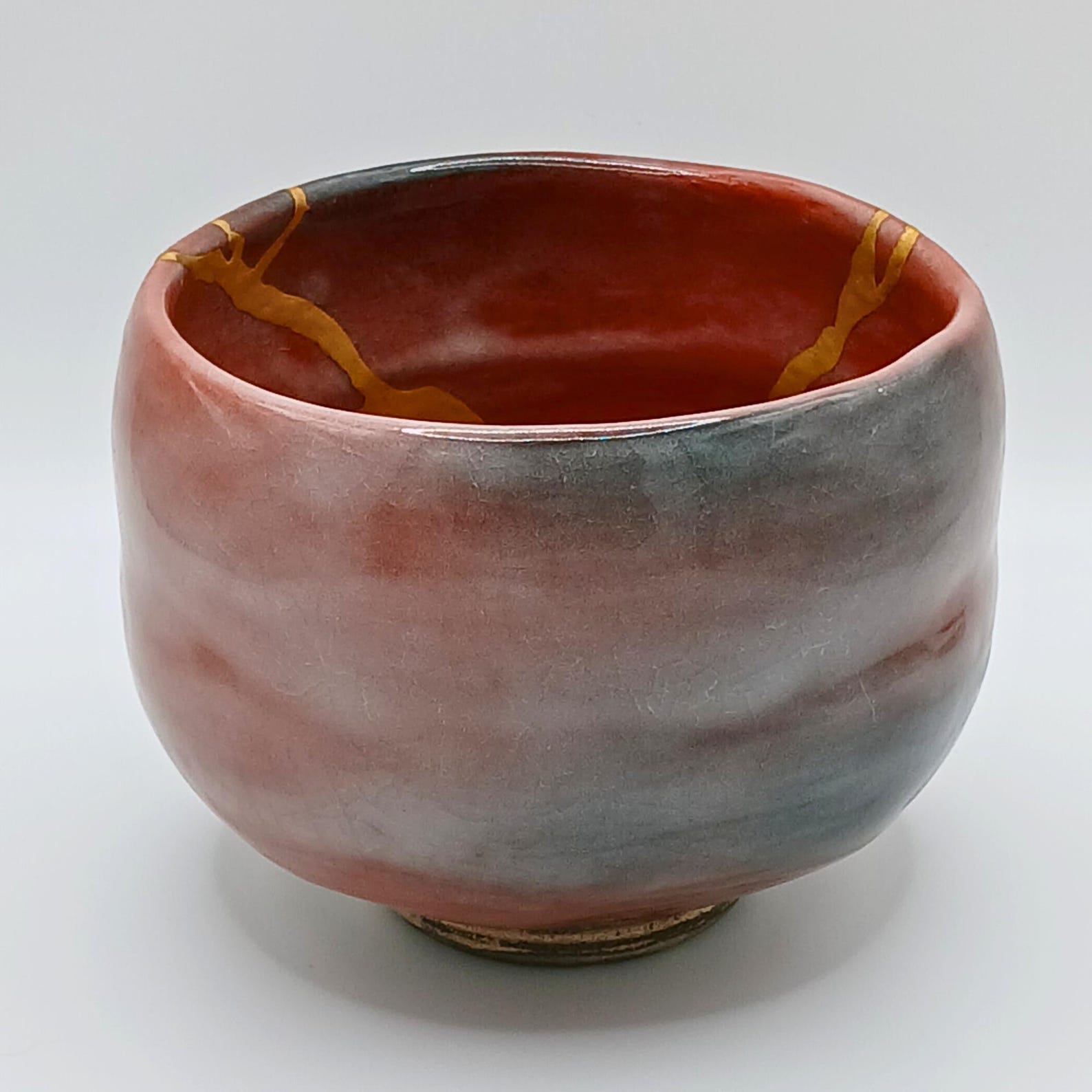 24k Gold Genuine Kintsugi Matcha Bowl, Food Safe Raku Chawan, Tea ...