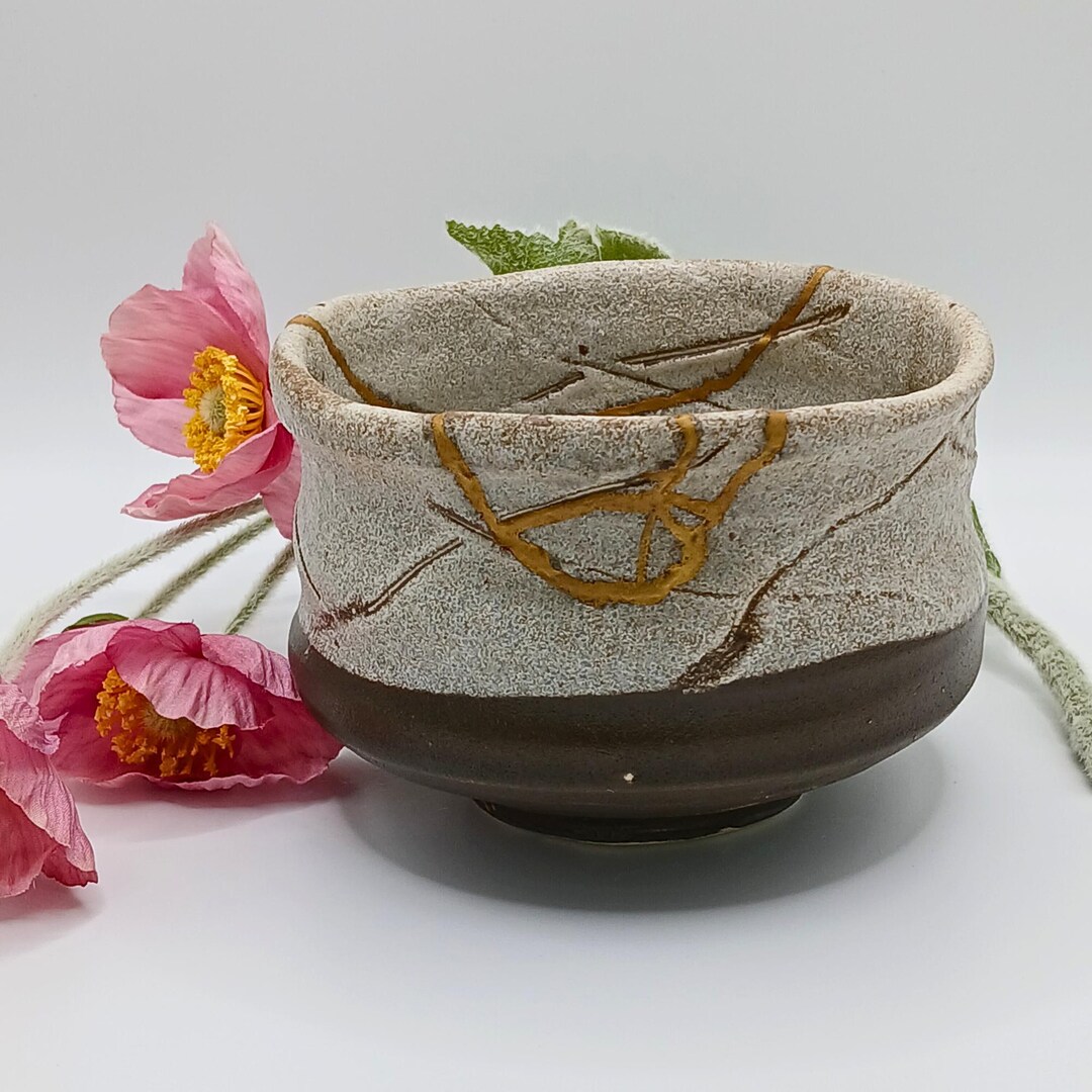 24k Gold Genuine Kintsugi Matcha Bowl, Food Safe Chawan, Fine Art Ceramics, Tea Ceremony ...