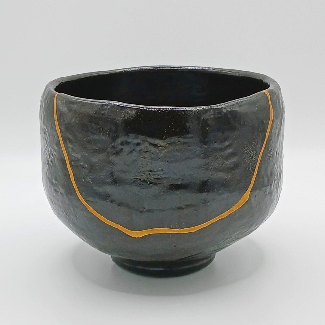 24k Gold Genuine Kintsugi Matcha Bowl, Food Safe Raku Chawan, Tea ...