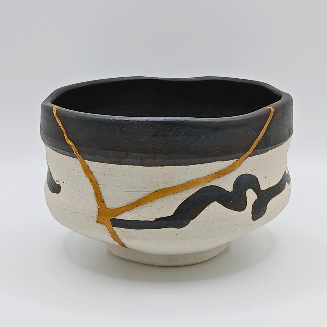 24k Gold Genuine Kintsugi, Shigaraki Matcha Bowl, Food Safe Chawan ...
