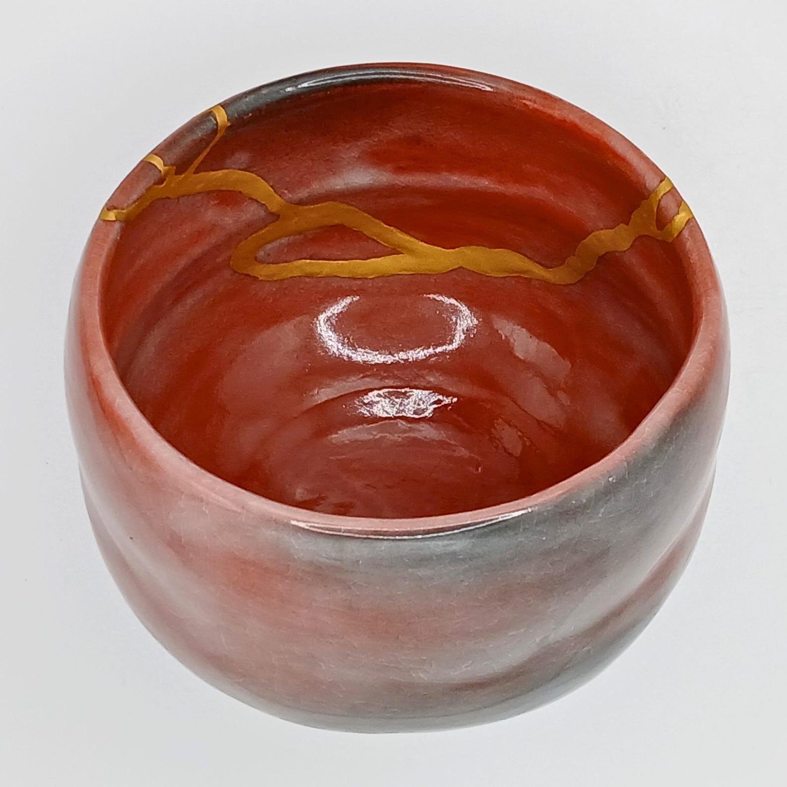24k Gold Genuine Kintsugi Matcha Bowl, Food Safe Raku Chawan, Tea ...