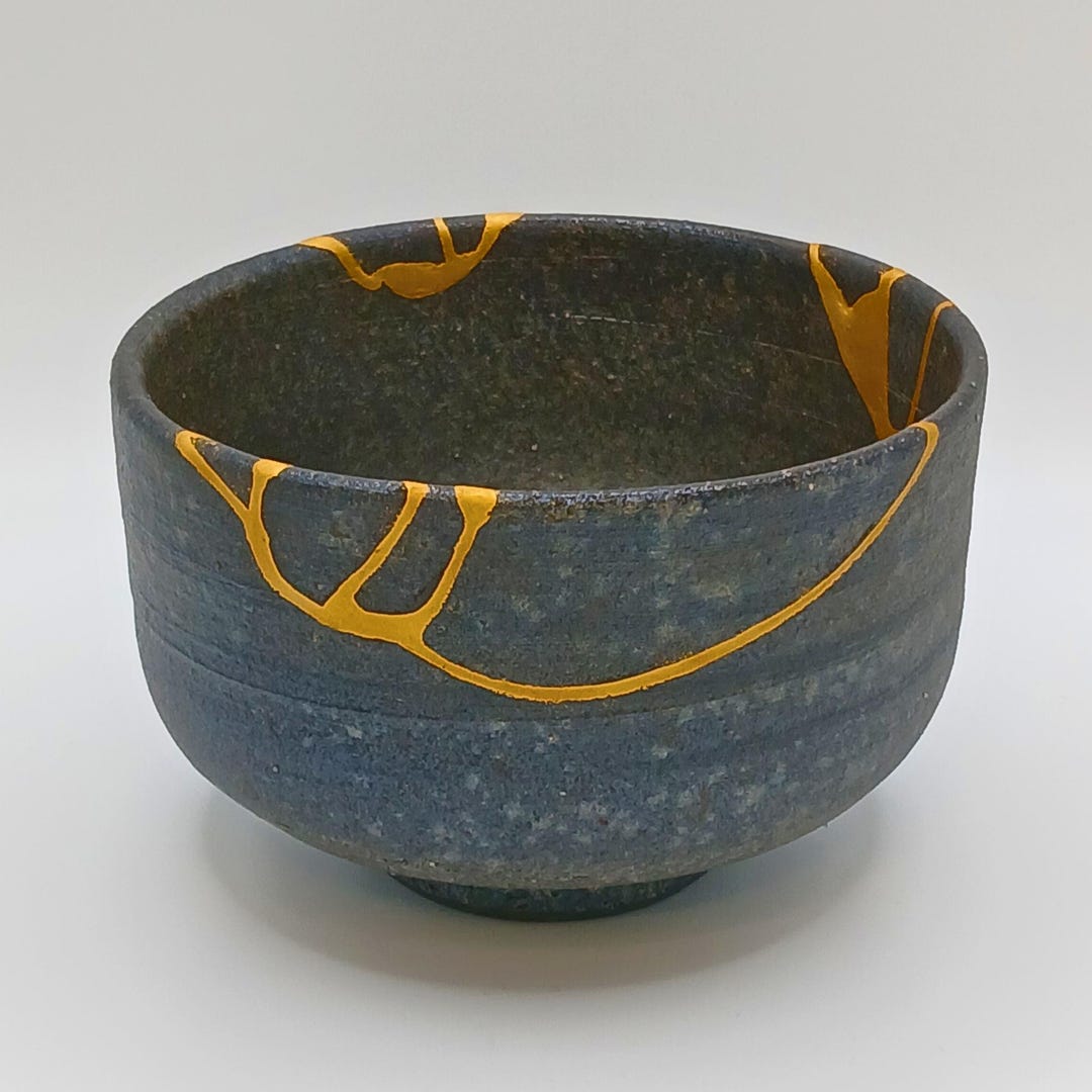 24k Gold Genuine Kintsugi, Shigaraki Matcha Bowl, Food Safe Chawan ...