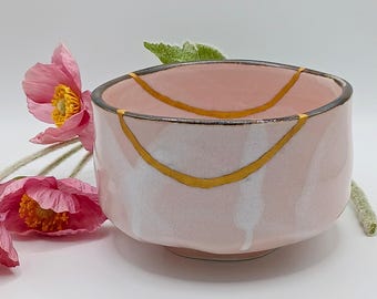 24k Gold Genuine Kintsugi Matcha Bowl, Food Safe Chawan, Tea Ceremony ...