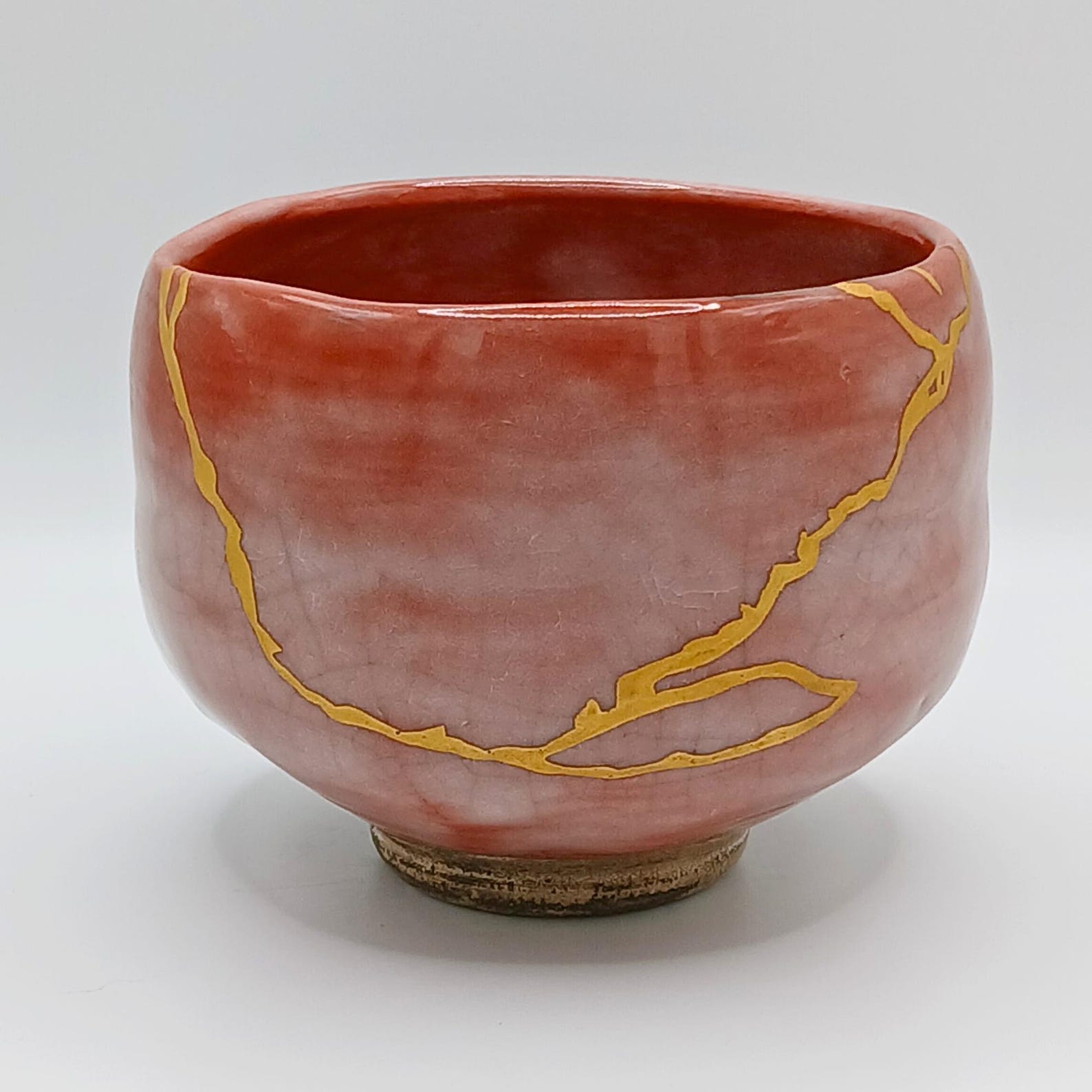 24k Gold Genuine Kintsugi Matcha Bowl, Food Safe Raku Chawan, Tea ...