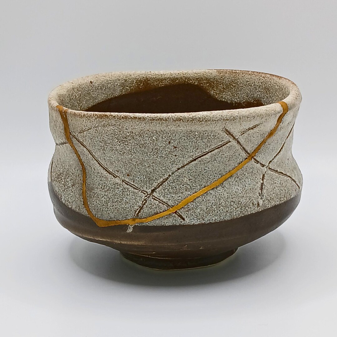 24k Gold Genuine Kintsugi Matcha Bowl, Food Safe Chawan, Tea Ceremony ...