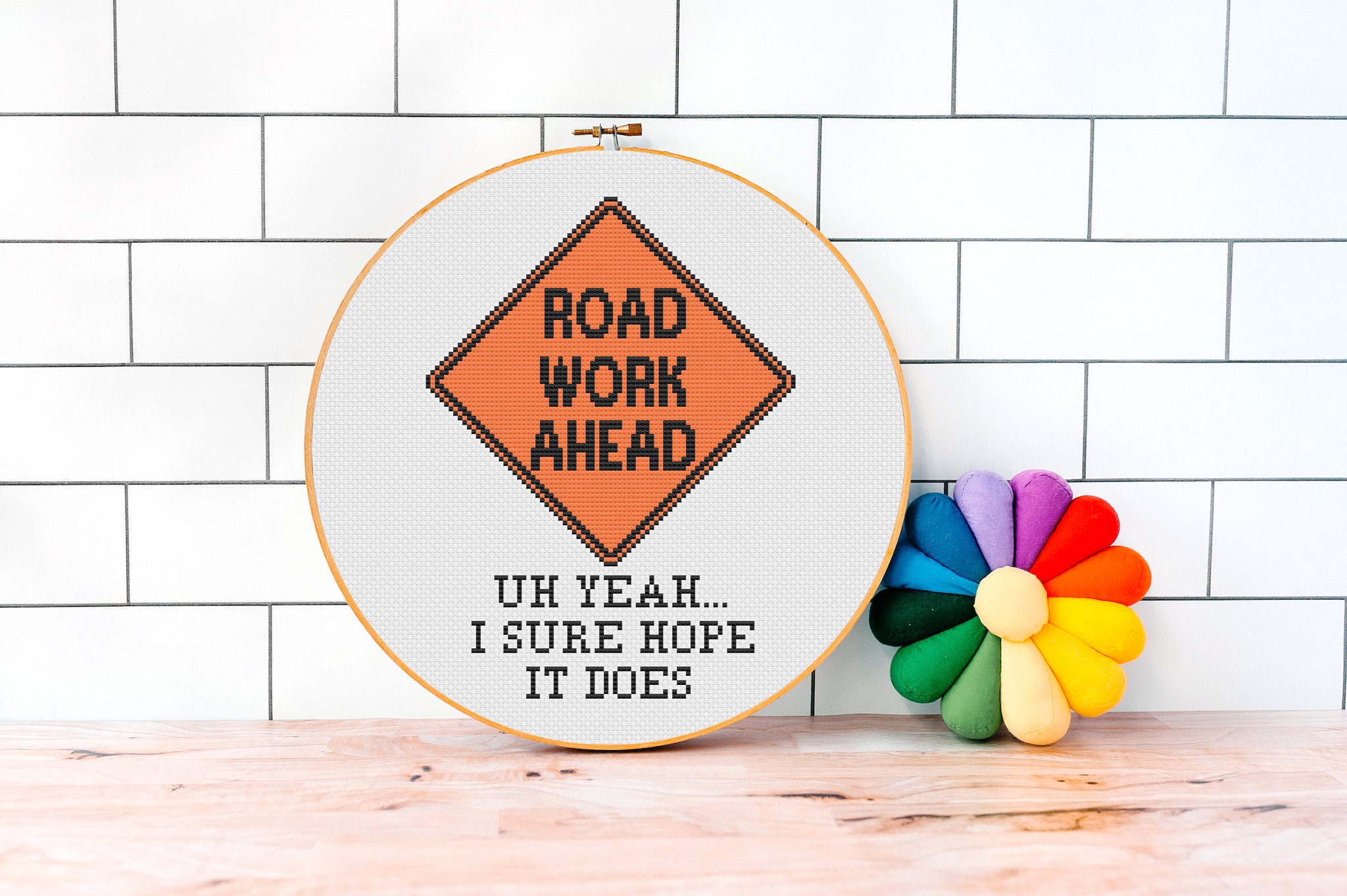 Road Work Ahead Meme Cross Stitch Pattern PDF Funny Cross - Etsy