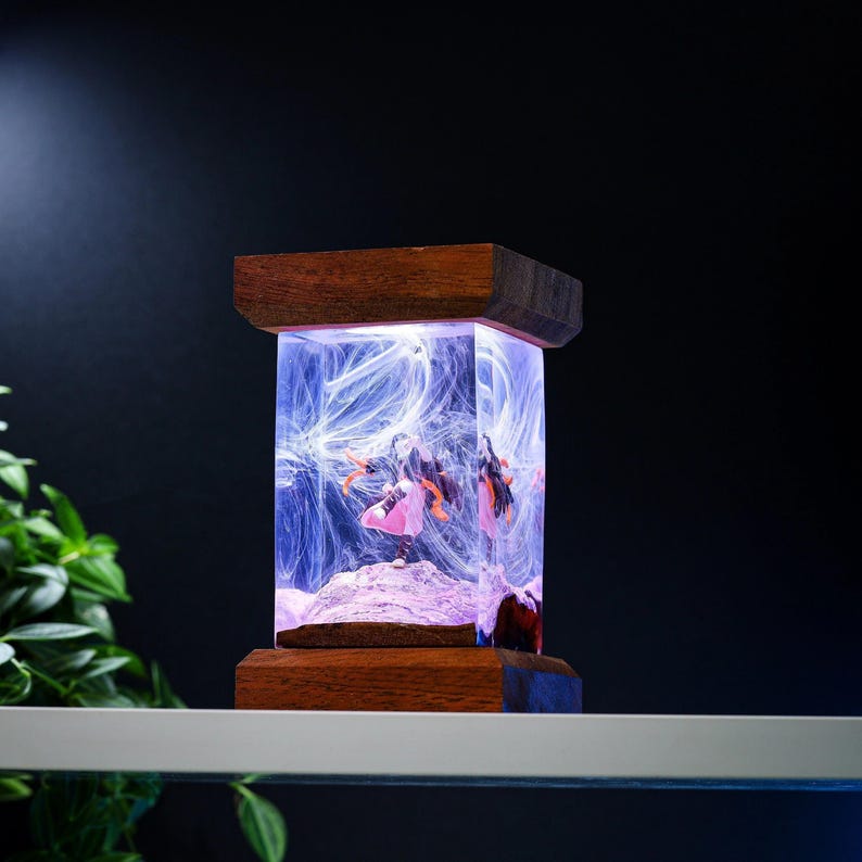 Nezuko Demon Slayer Resin Lamp Resin Night Light, Handmade LED Lamp ...