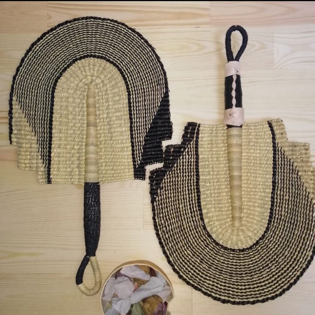 Hand Woven African Hand Fan ,large Hand Fan Wall Decor , Handmade ...