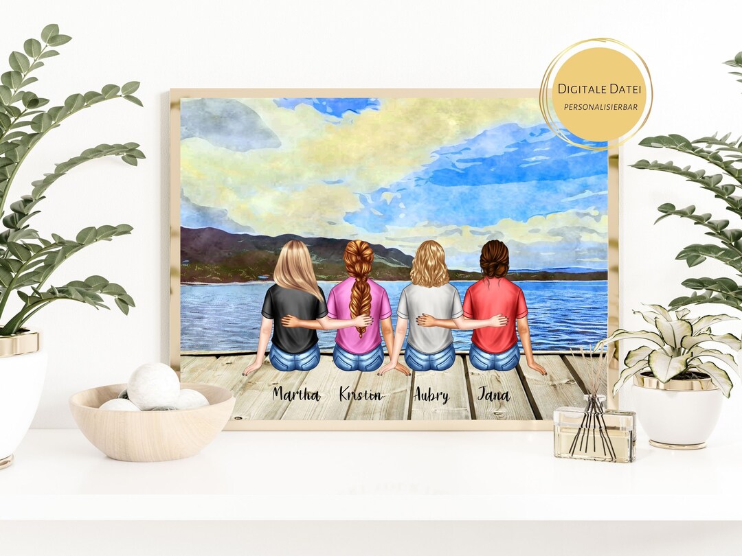 Personalized Friend Portrait, Individual Portrait With Name, Custom ...