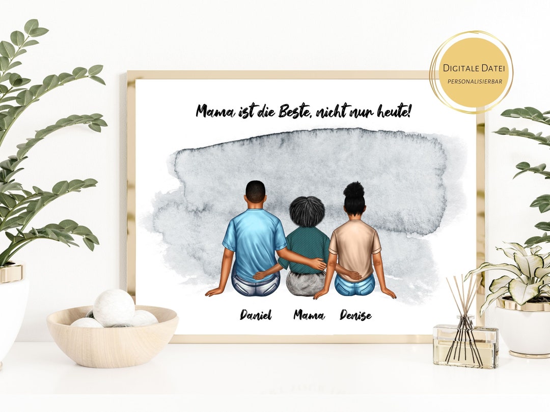 Individual Family Portrait Print, Personalized Family Picture, Custom ...