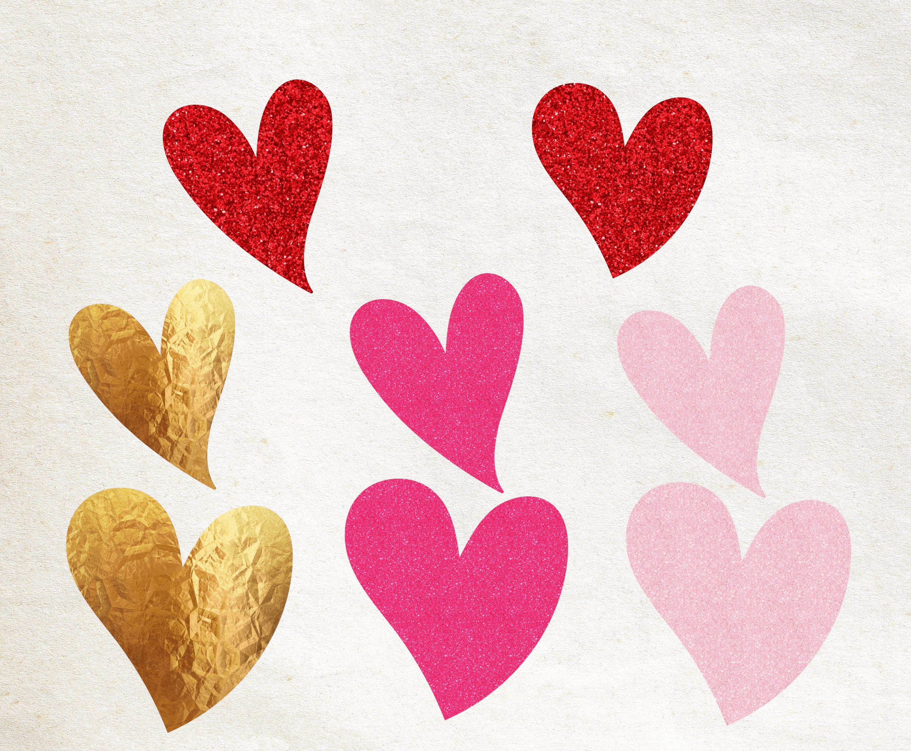 Glitter Hearts Clip Art, 34 archivos PNG, Glitter, Gold Foil, Uso ...