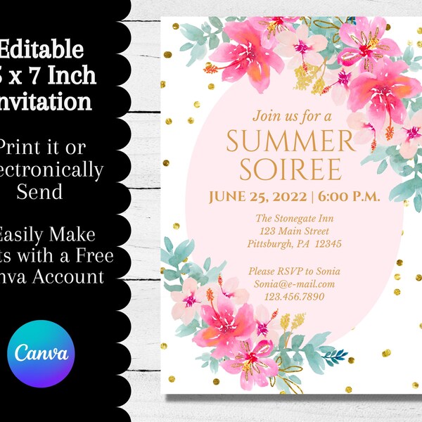 Summer Soiree Party Invitation - Etsy