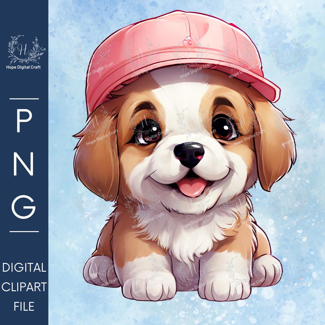 Valentine's Day St Bernard Puppy PNG File Super Cute Bernie Puppies ...