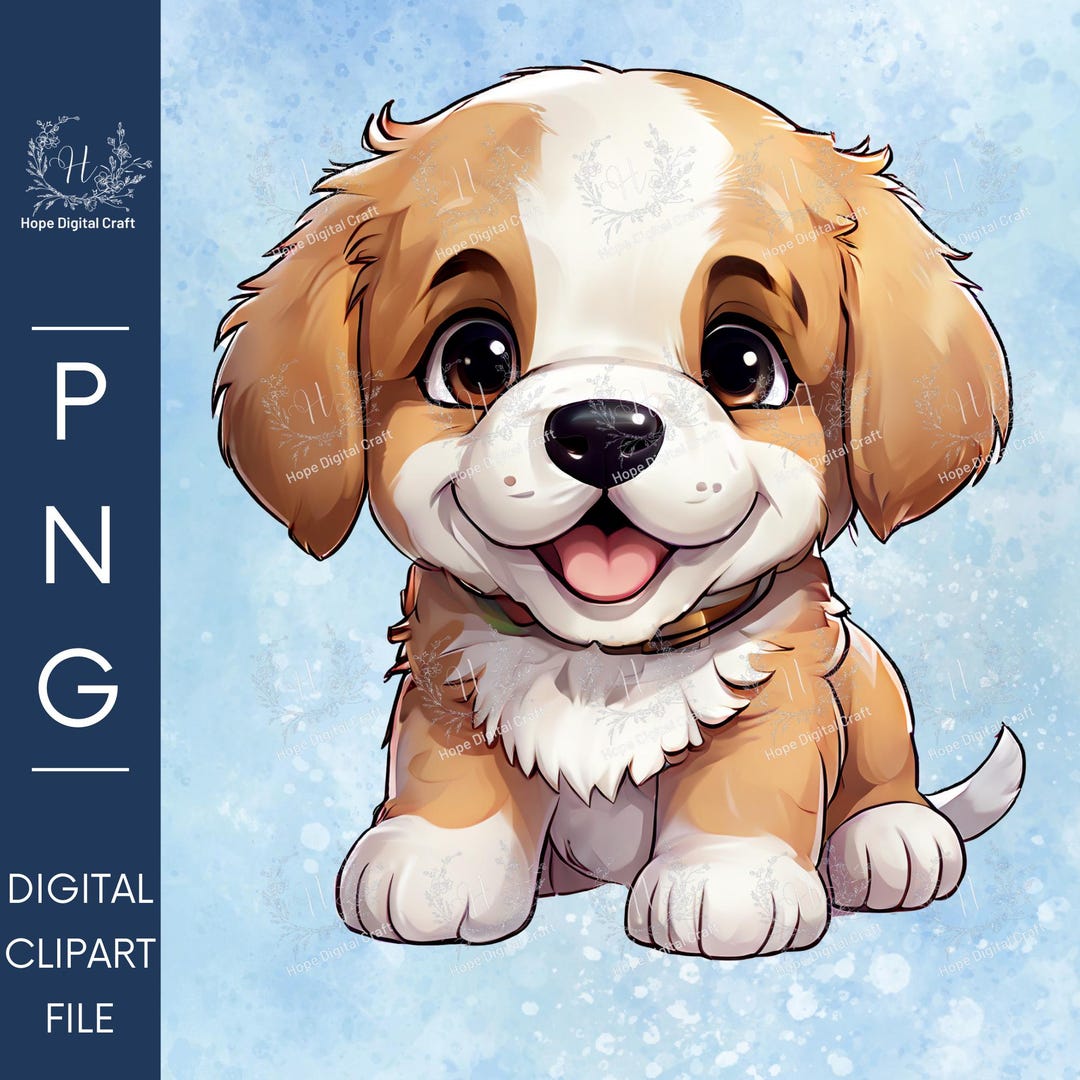 Saint Bernard Puppy PNG File Super Cute Bernie Puppies Digital Download ...