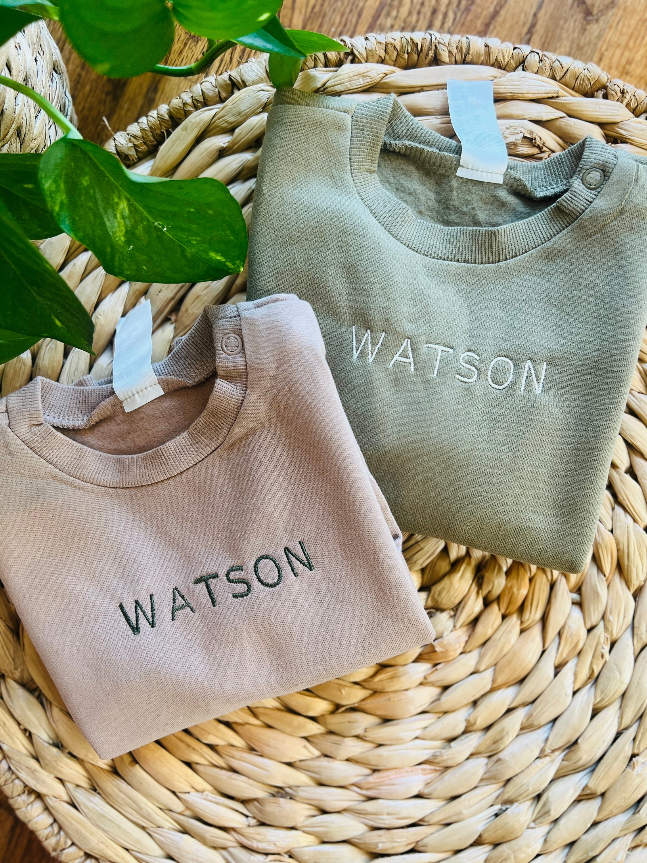 Custom Embroidered Baby Name Crewneck Custom Baby Sweatshirt - Etsy
