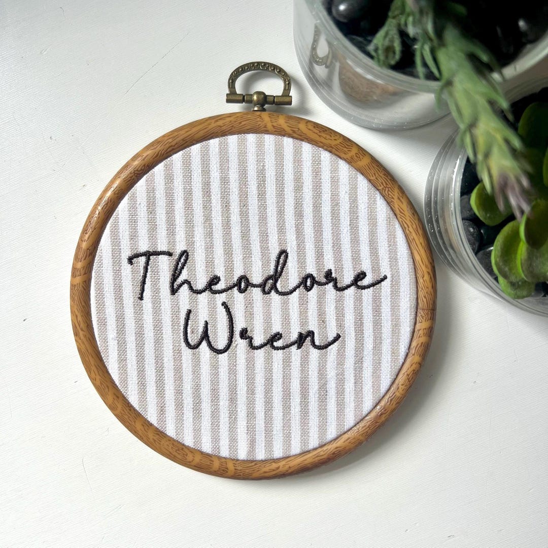 Personalized Embroidered Baby Announcement | Custom Birth Announcement ...