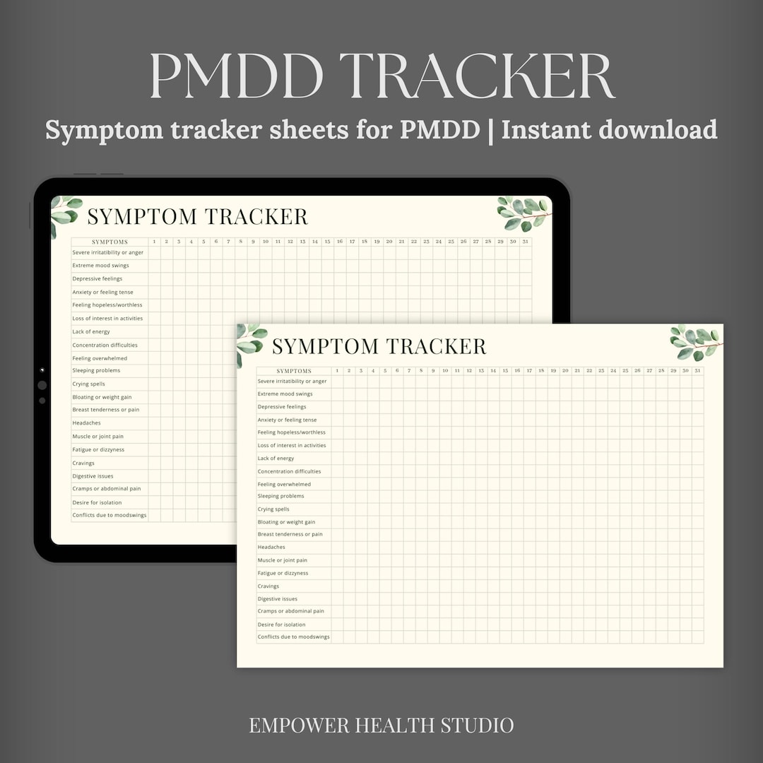 PMDD Tracker for PMDD Relief, PMDD Symptom Tracker, Pmdd Pms Tracker ...