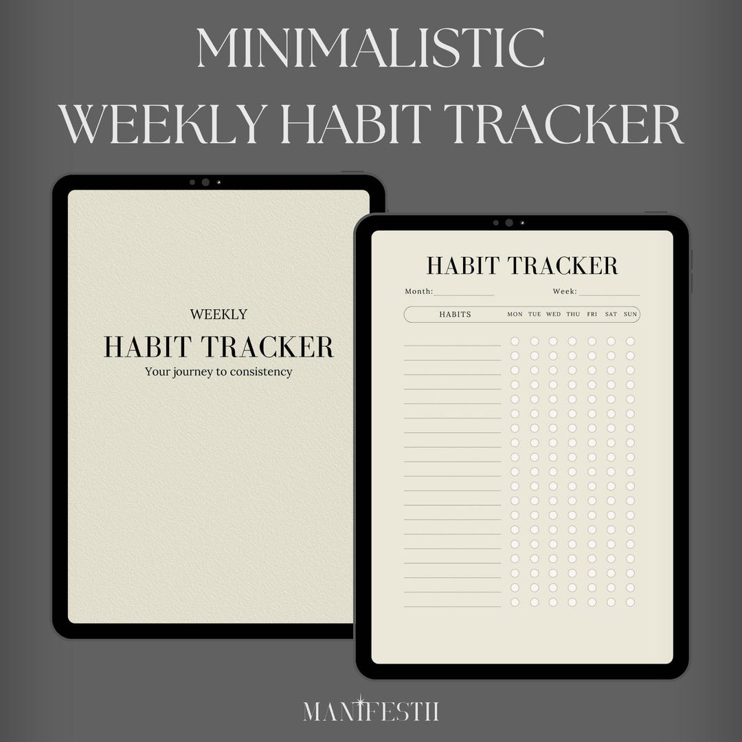 Minimalistic Habit Tracker for Personal Development Printable Habit ...