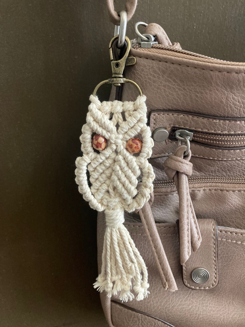 Macrame Owl Keychain - Etsy