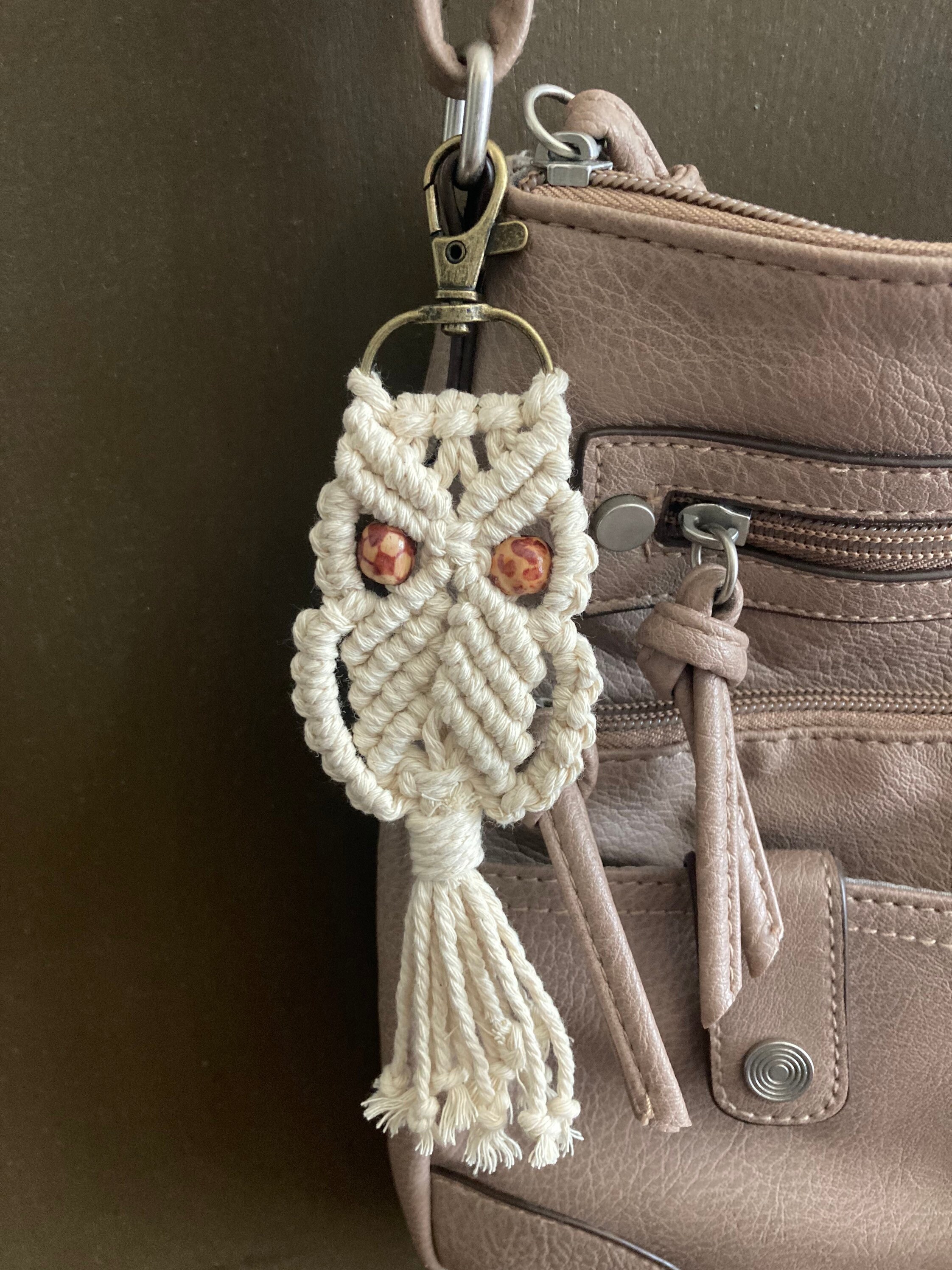 Macrame Owl Keychain - Etsy