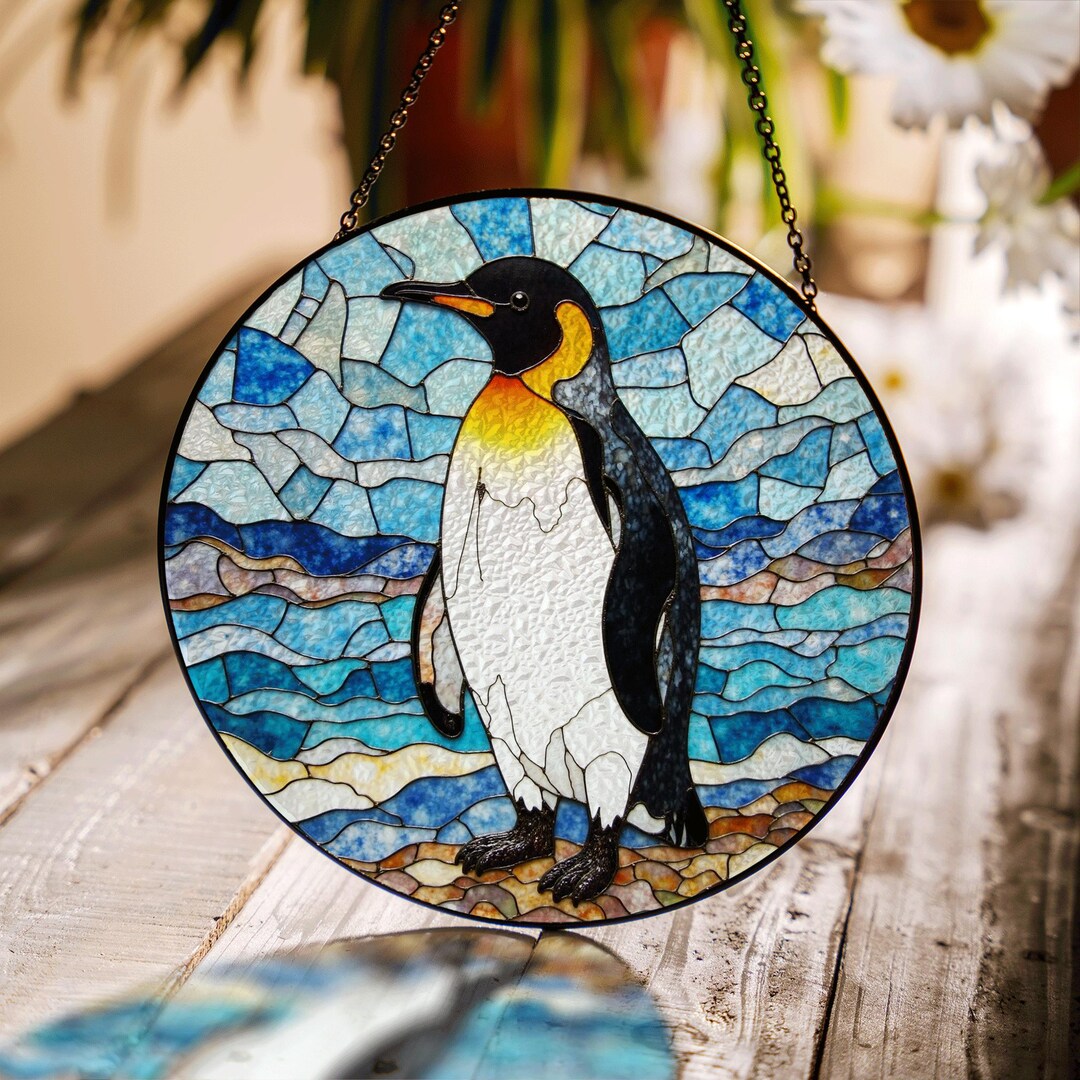 Penguin Stained Glass Suncatcher Window Hanging Gift for Bird Lovers - Etsy