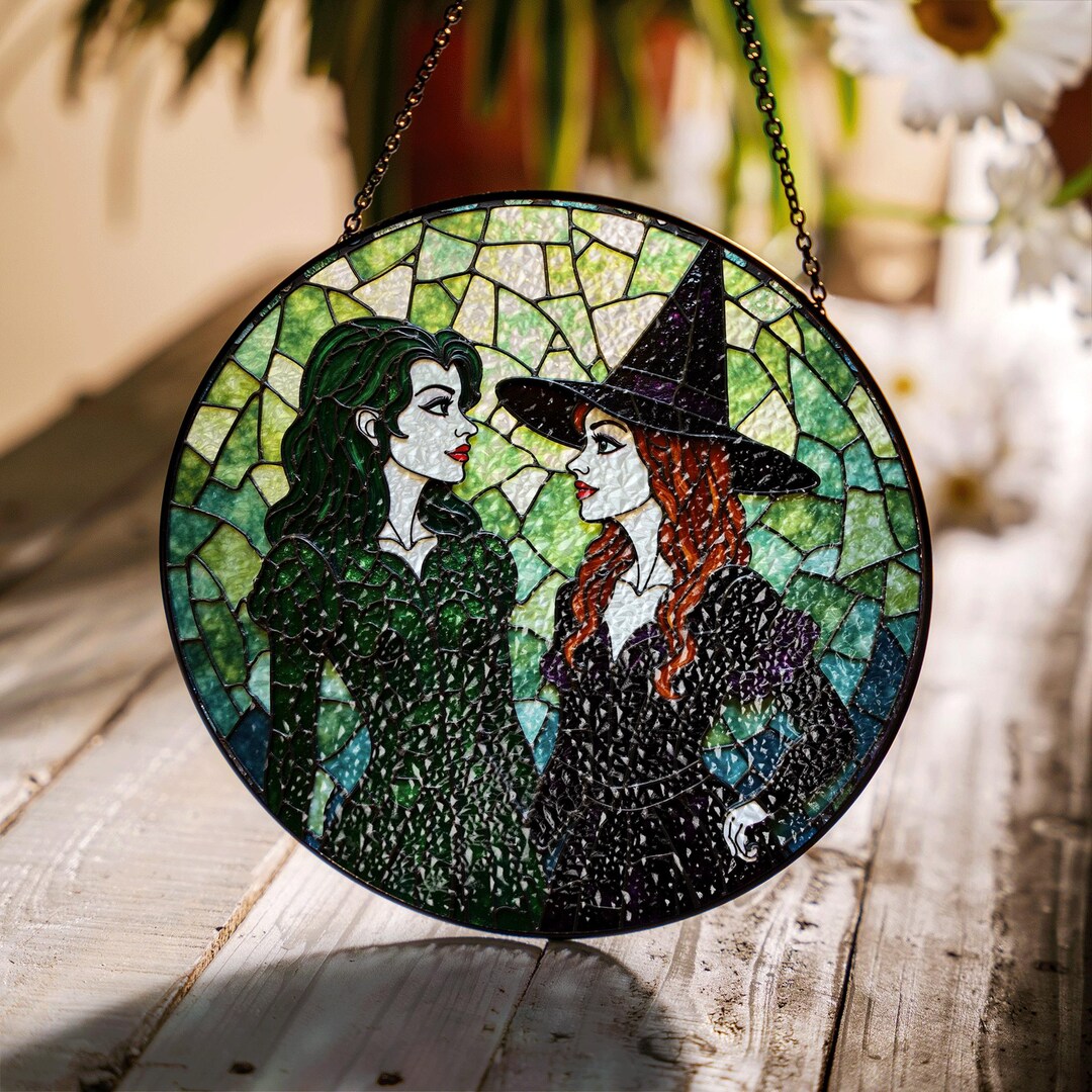 Wicked Witches Stained Glass Suncatcher Gothic Art Window Decor Gift ...