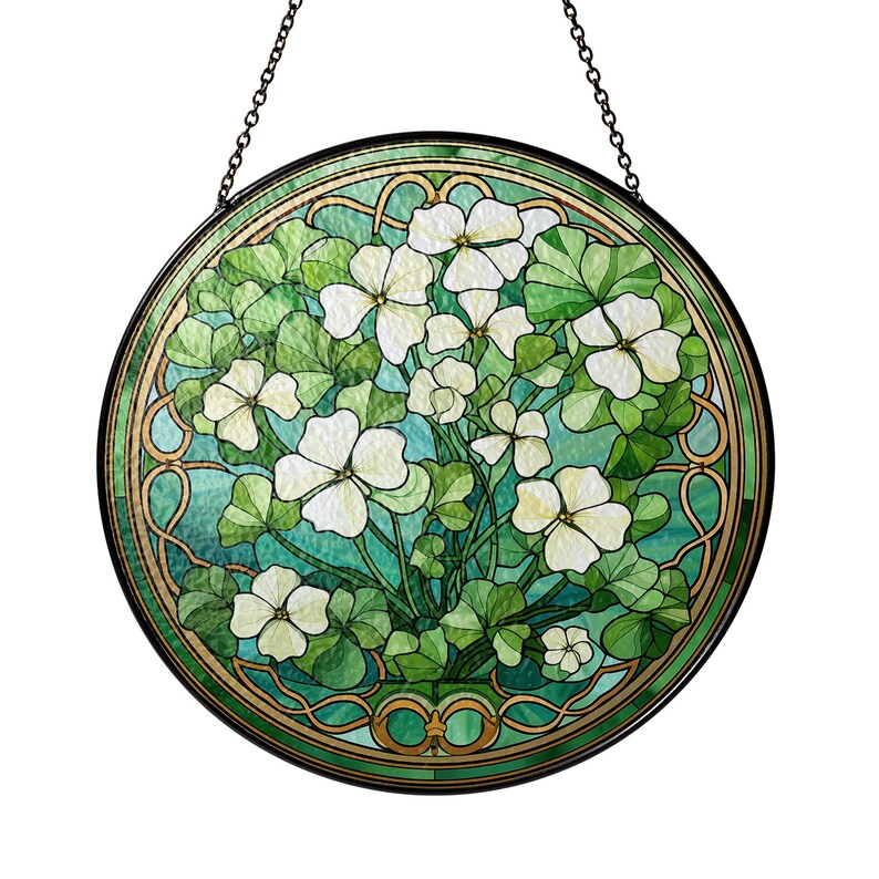 Handmade Stained Glass Clover Suncatcher, Nature-inspired Window ...