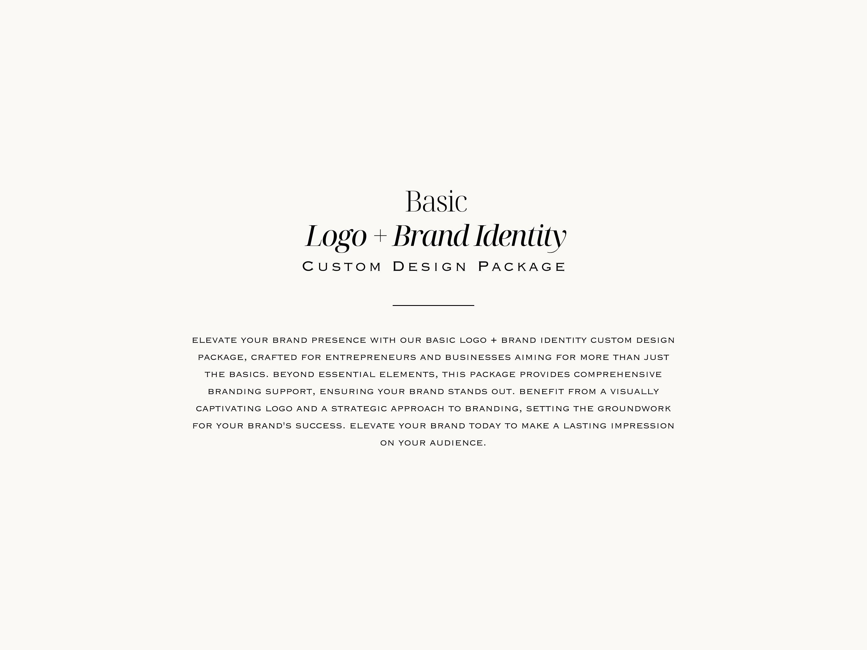 Basic Package-logo Brand Identity: Custom Design Package, Custom Logo ...
