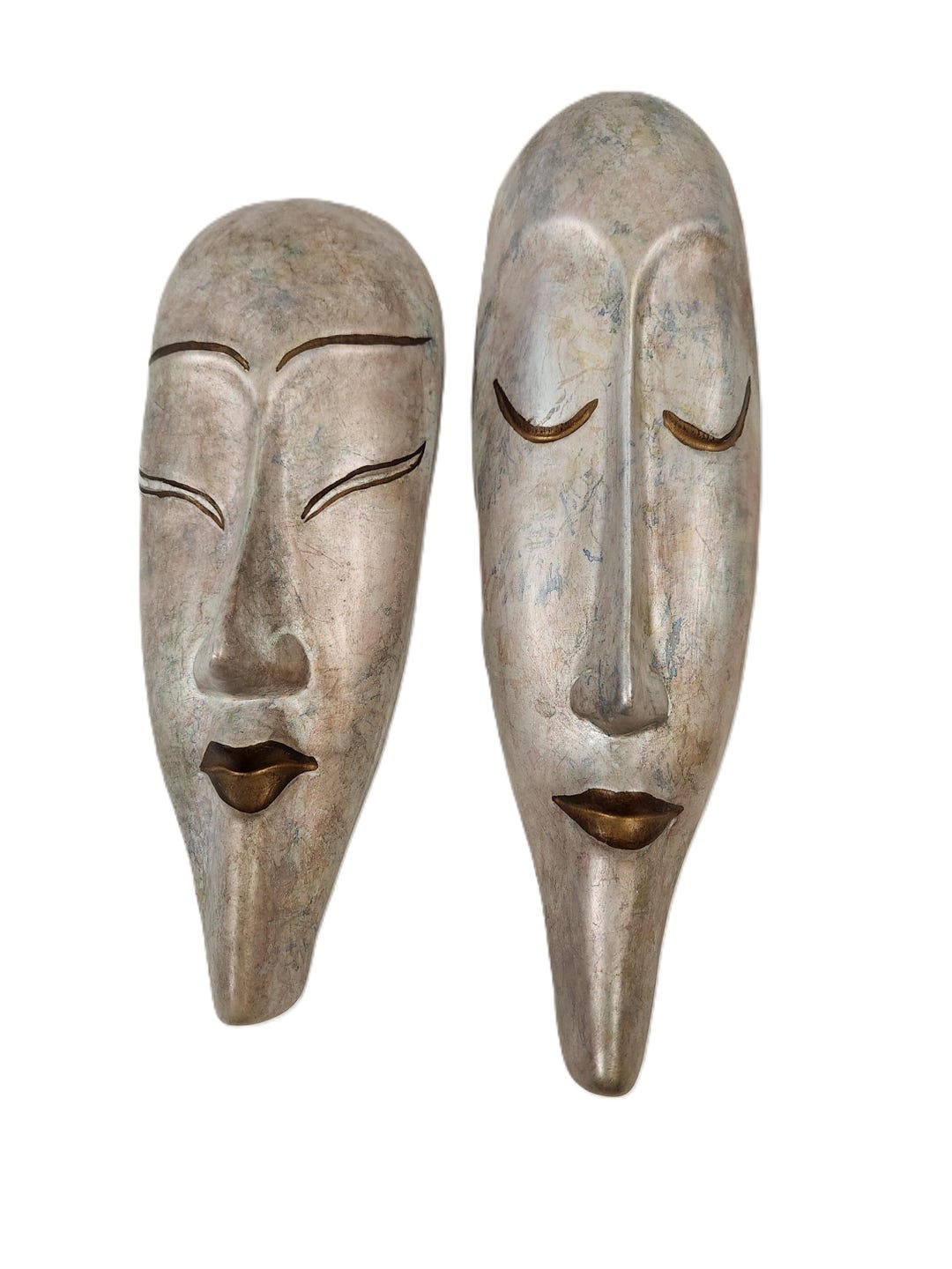 Ceramic Masks on Lucite Stands - Set - Etsy