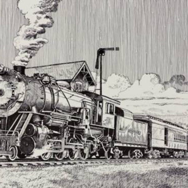 Train Lithograph - Etsy