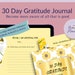 30 Day Gratitude Journal Sunflowers and Bees, Printable Journal ...