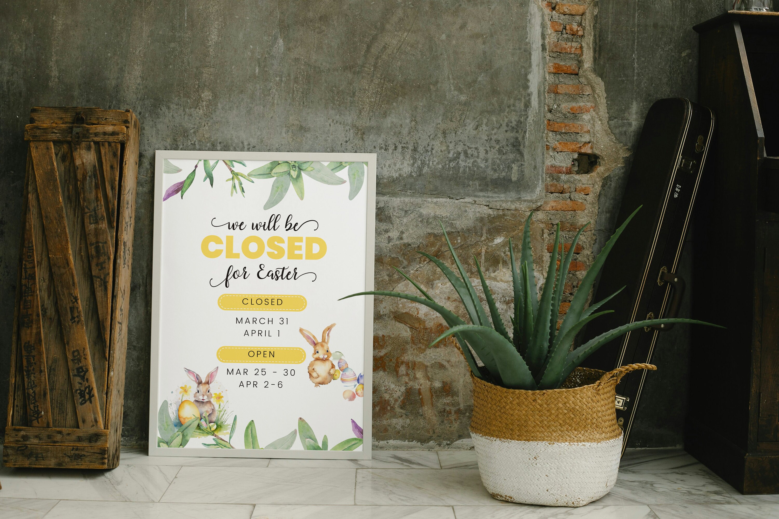 Customizable Holiday Closed Sign | Printable Shop Open Hours | Easter ...