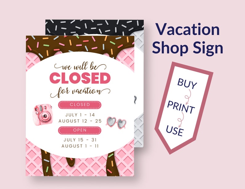 Customizable Shop Closed Sign | Printable | Fillable Shop Sign | Retail ...