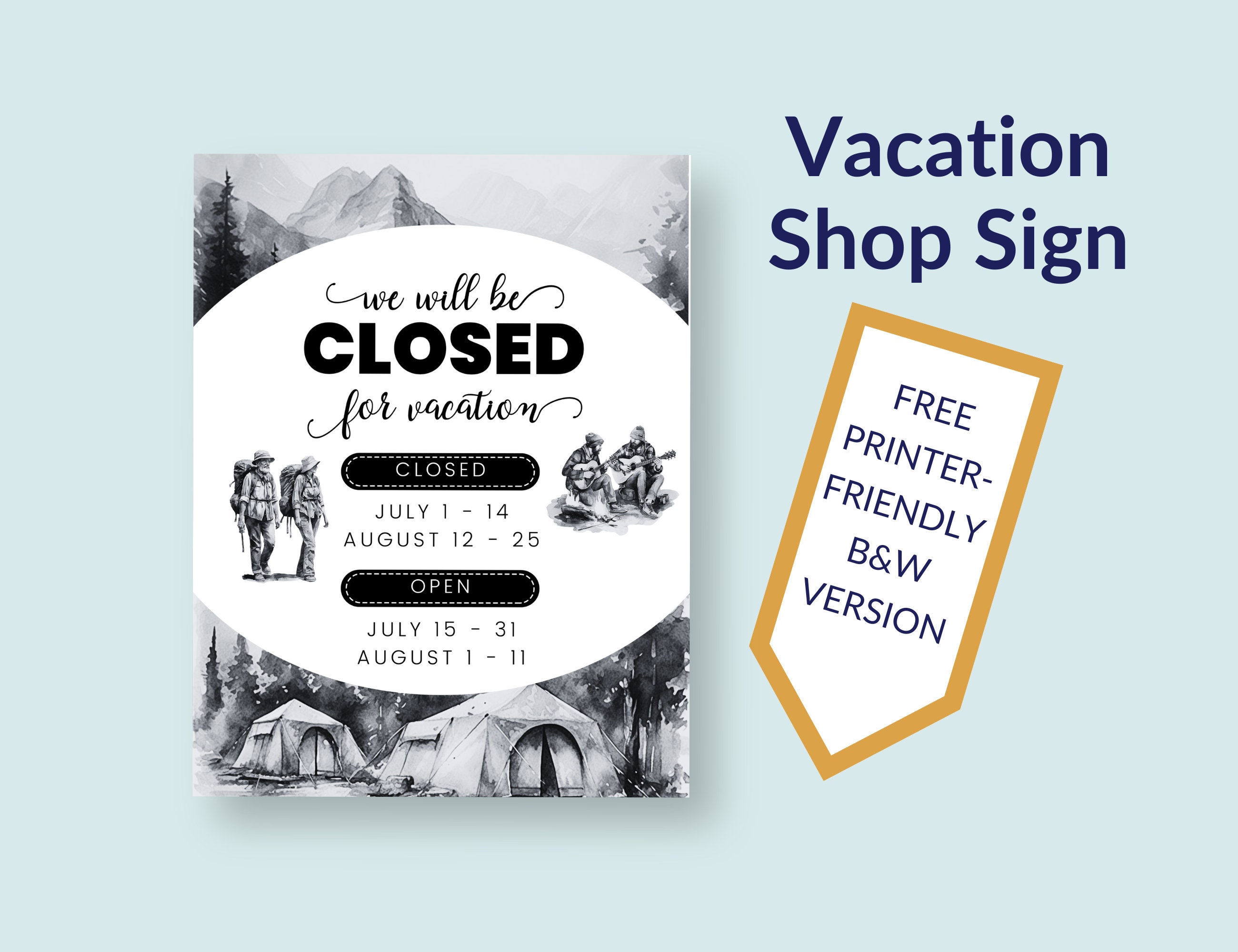 Customizable Shop Closed Sign | Printable | Fillable Shop Sign | Retail ...