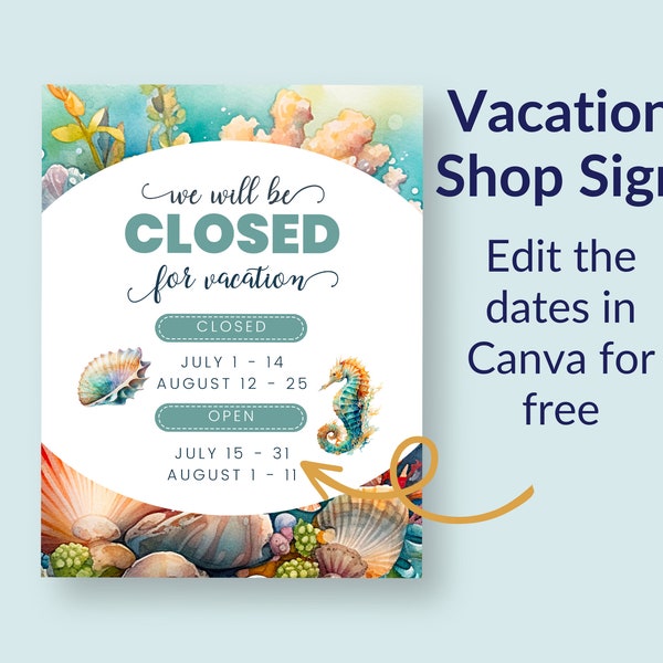 Closed for Vacation Signs - Etsy