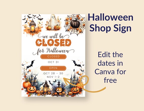 Halloween Closed Sign