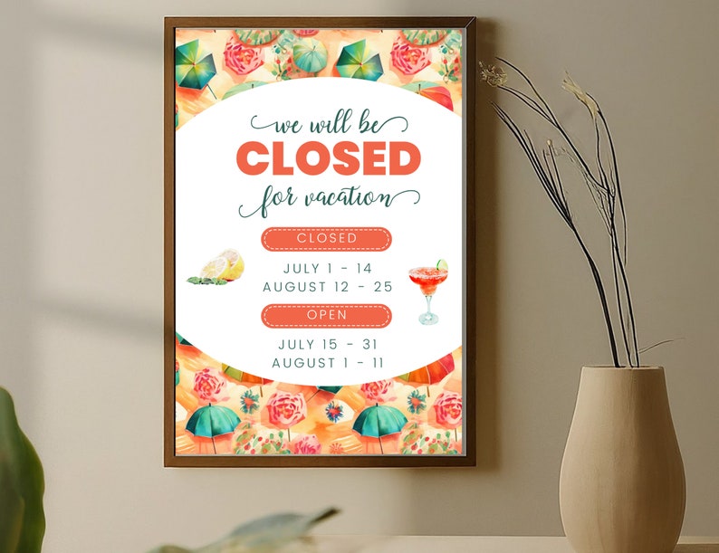 Customizable Shop Closed Sign | Printable | Fillable Shop Sign | Retail ...