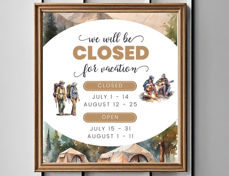 Customizable Shop Closed Sign | Printable | Fillable Shop Sign | Retail ...