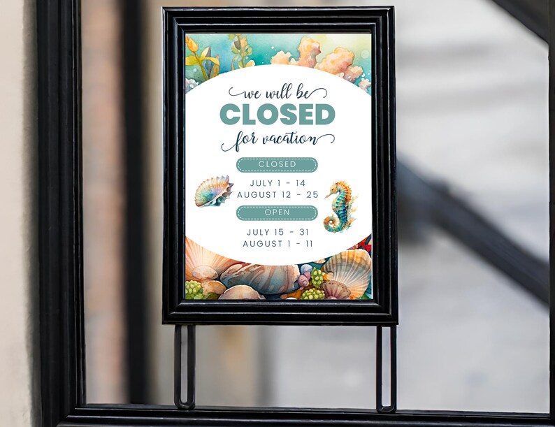Customizable Shop Closed Sign | Printable | Fillable Shop Sign | Retail ...
