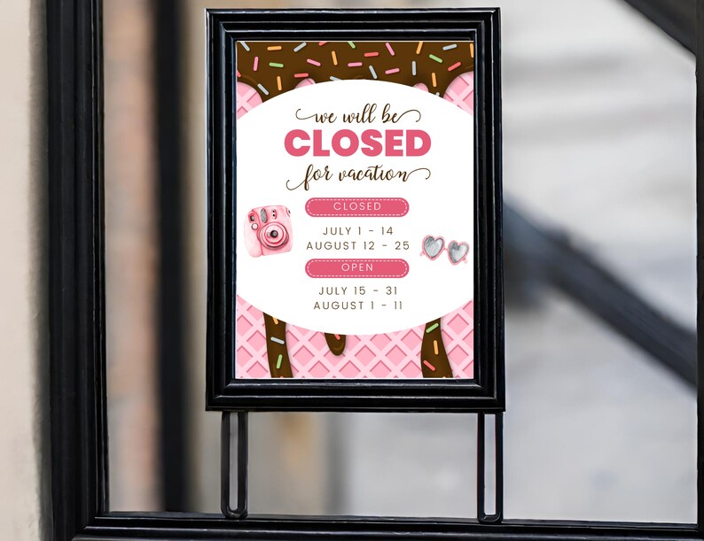 Customizable Shop Closed Sign | Printable | Fillable Shop Sign | Retail ...