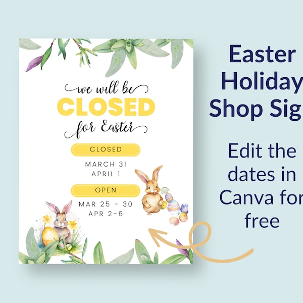 Easter Hours Signs - Etsy