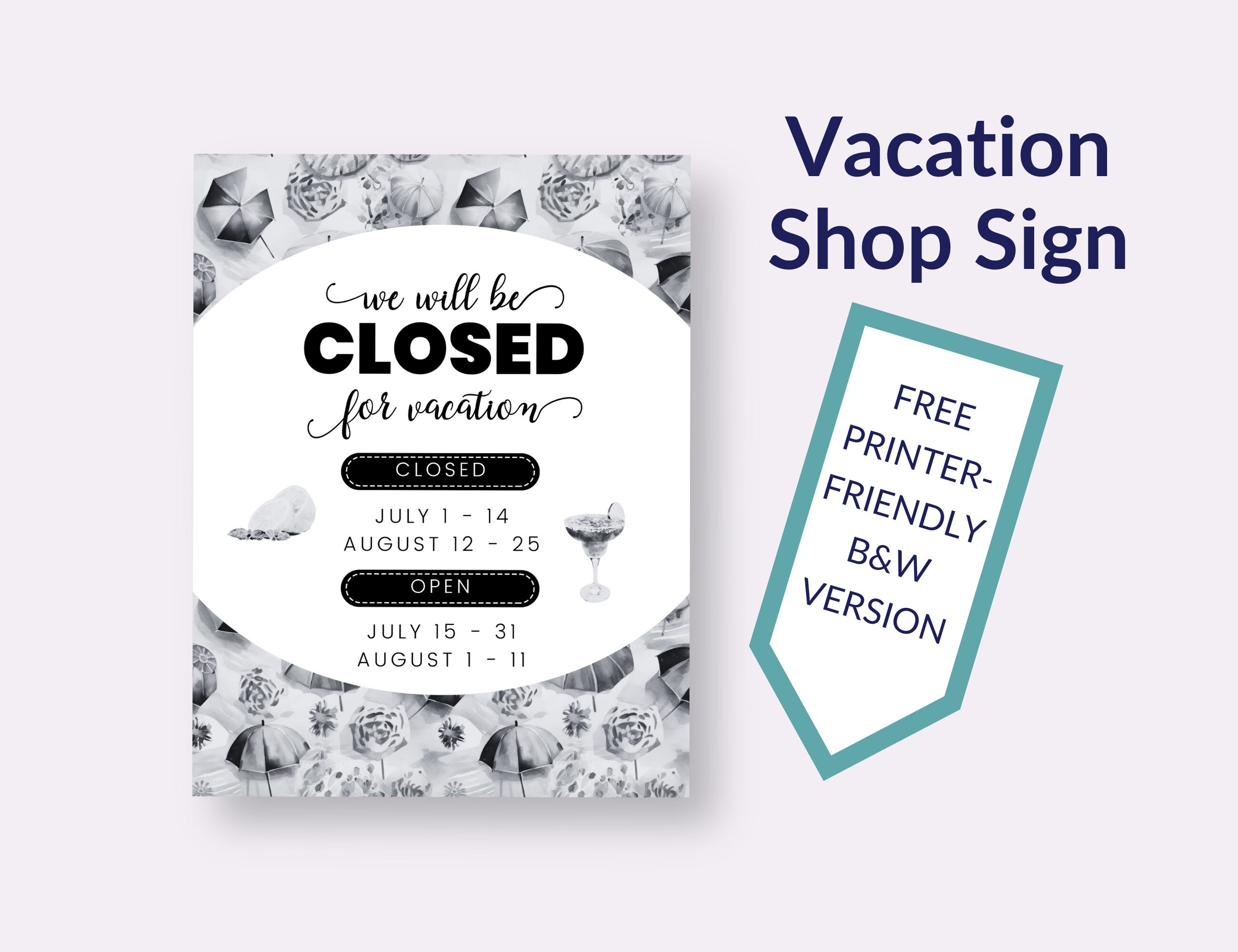 Customizable Shop Closed Sign | Printable | Fillable Shop Sign | Retail ...