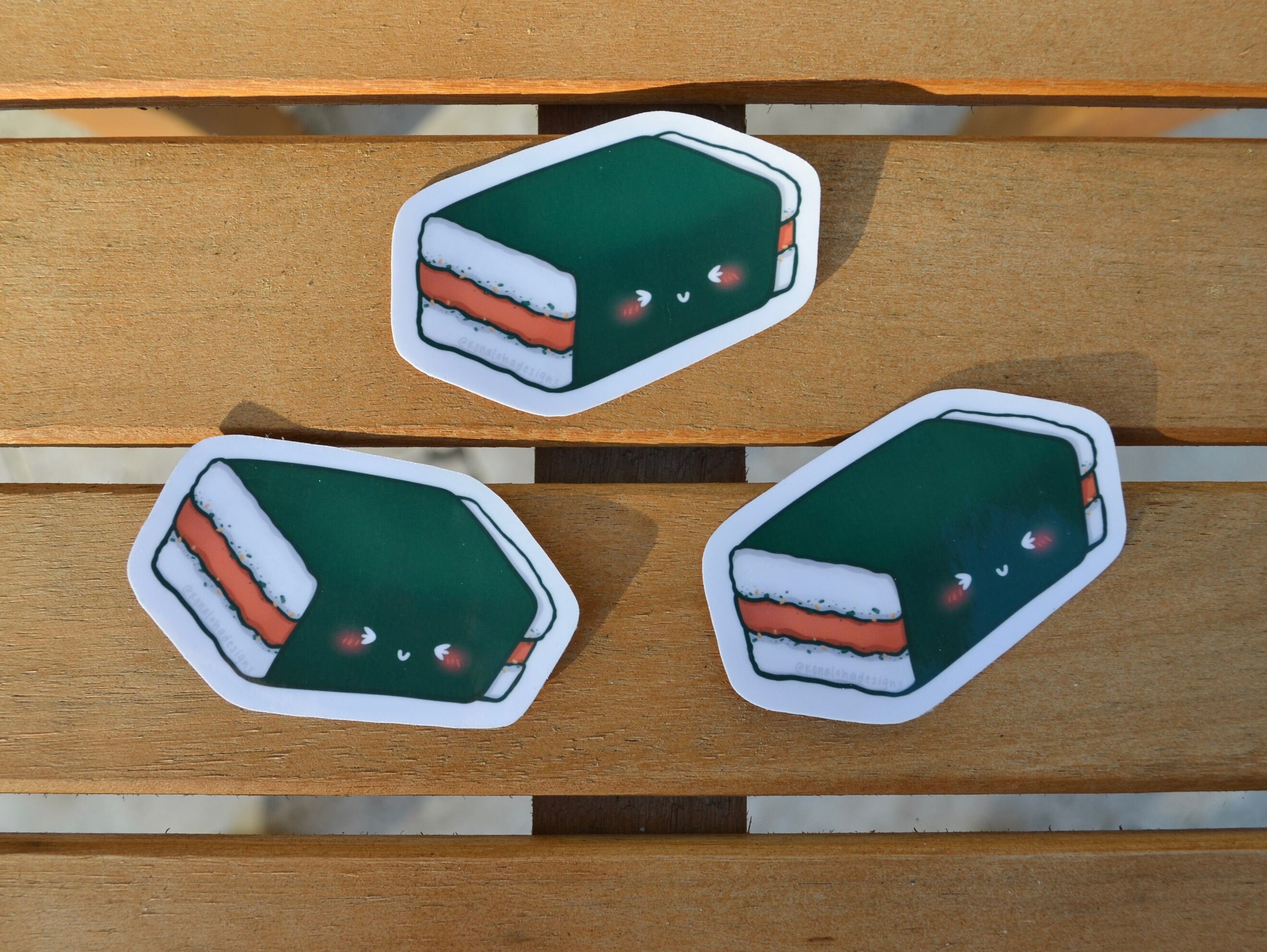 Paper & Party Supplies Spam Musubi Die Cut Sticker Stickers, Labels ...