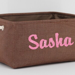 Personalized Storage Basket With Name or Other Word Linen Basket for ...